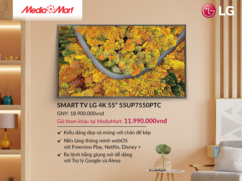 Top 05 Tivi 55 inch giảm giá mạnh trước Tết