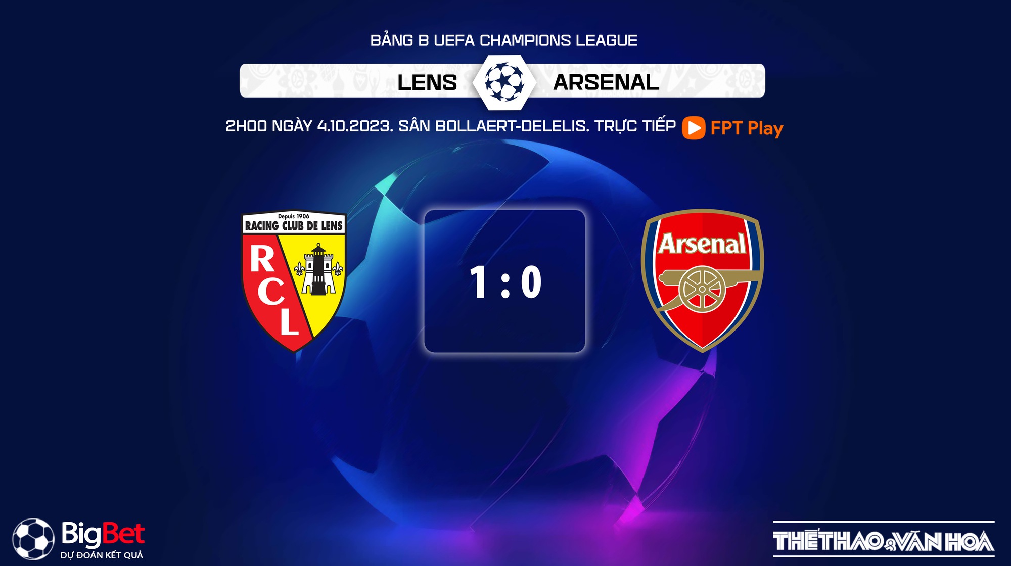 Nhận định bóng đá Lens vs Arsenal, vòng bảng Cúp C1 (2h00 hôm nay 4/10)