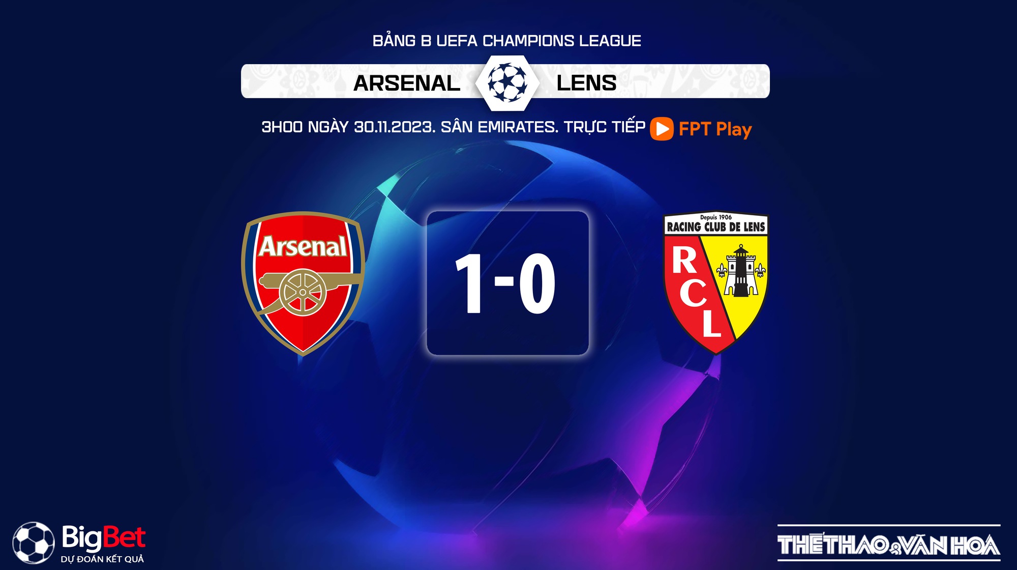 Nhận định bóng đá Arsenal vs Lens, vòng bảng Cúp C1 châu Âu (03h00 hôm ...
