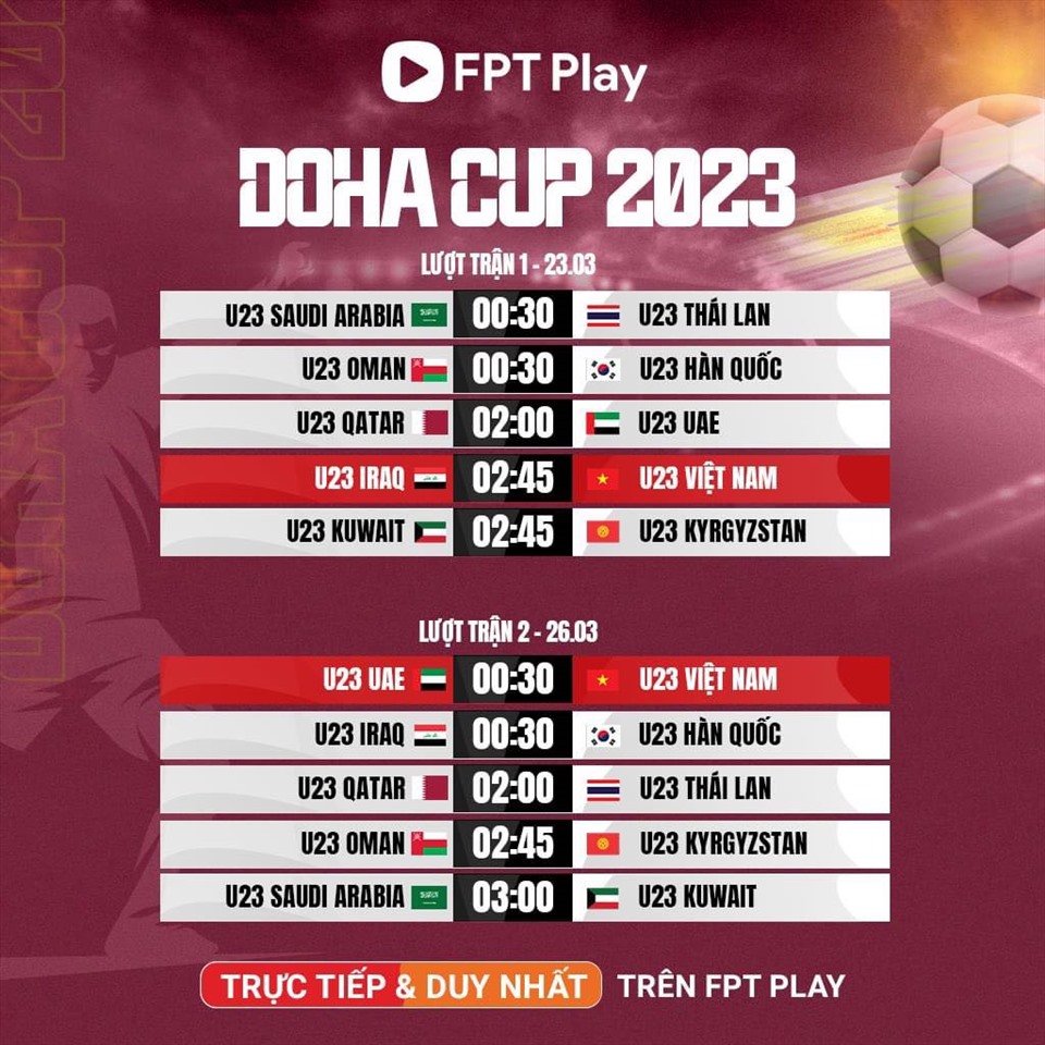 Doha Cup tổ chức ở đâu? U23 Việt Nam đá khi nào?