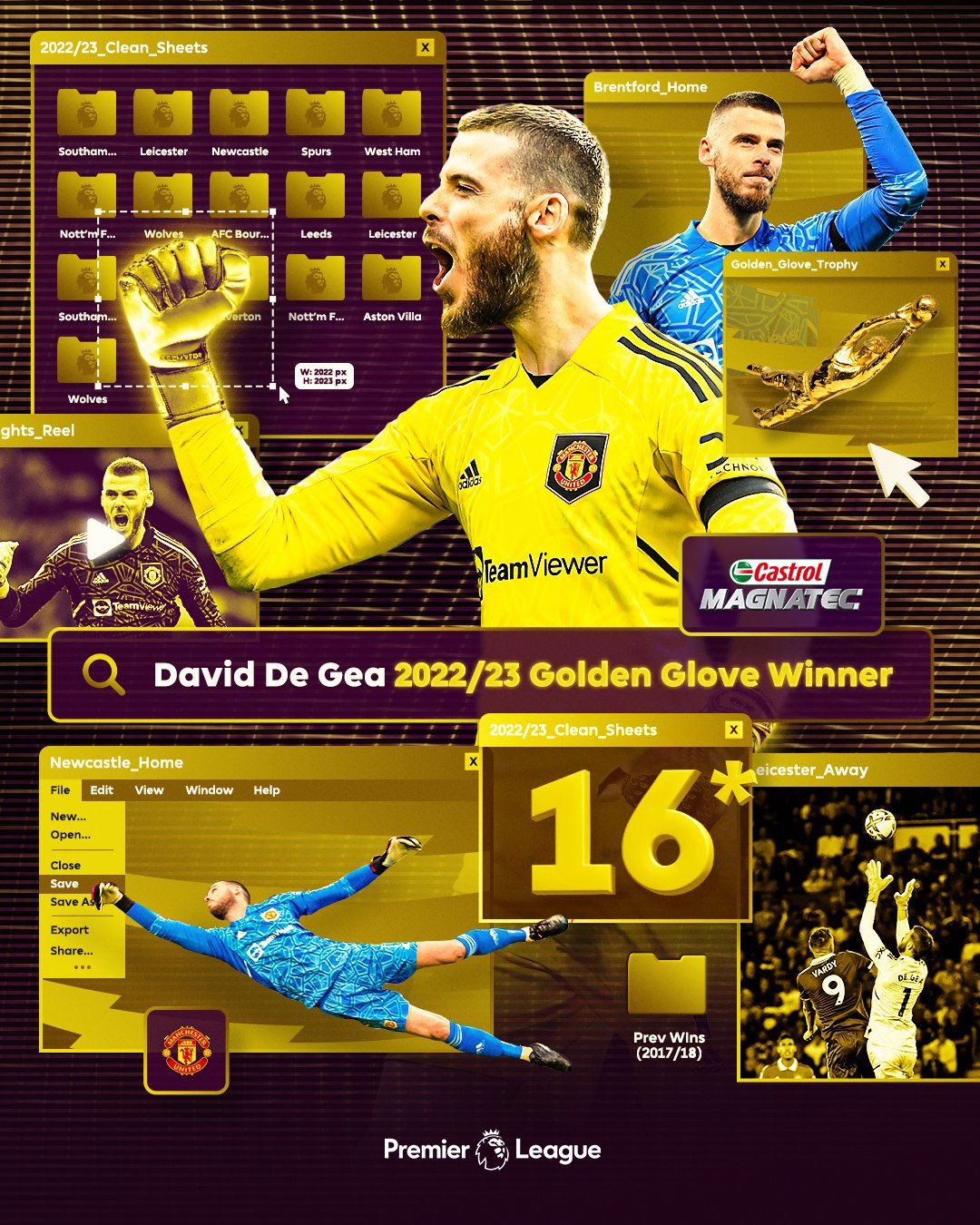 De Gea chính thức là chủ nhân giải thưởng Găng tay Vàng mùa 2022/23