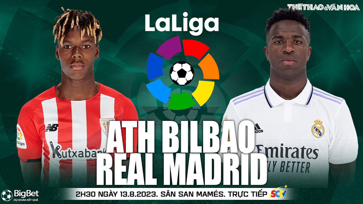 Soi kèo Bilbao vs Real Madrid (03h00, 13/8), nhận định bóng đá La Liga ...