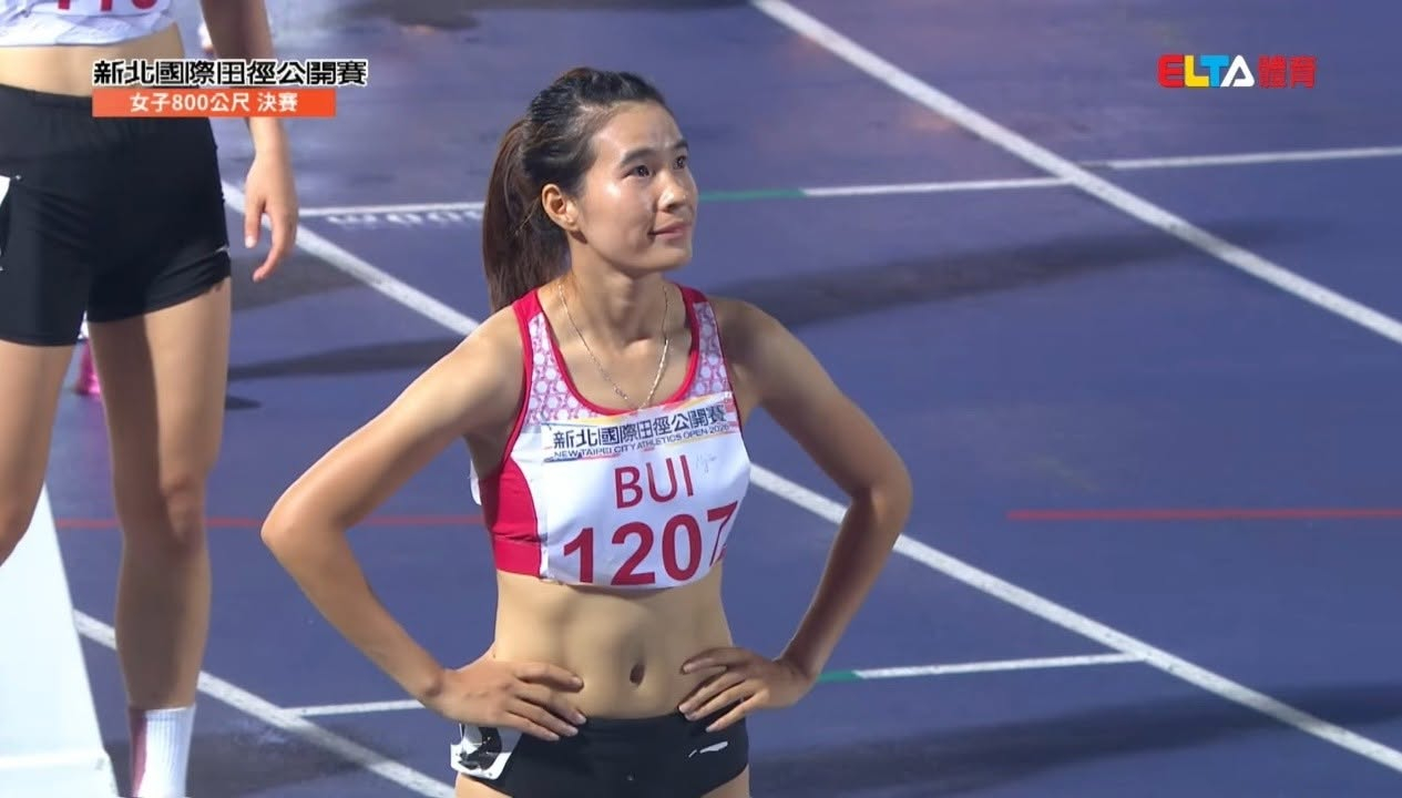 Bùi Thị Ngân giành HCV nội dung 800m nữ tại giải điền kinh New Taipei ...