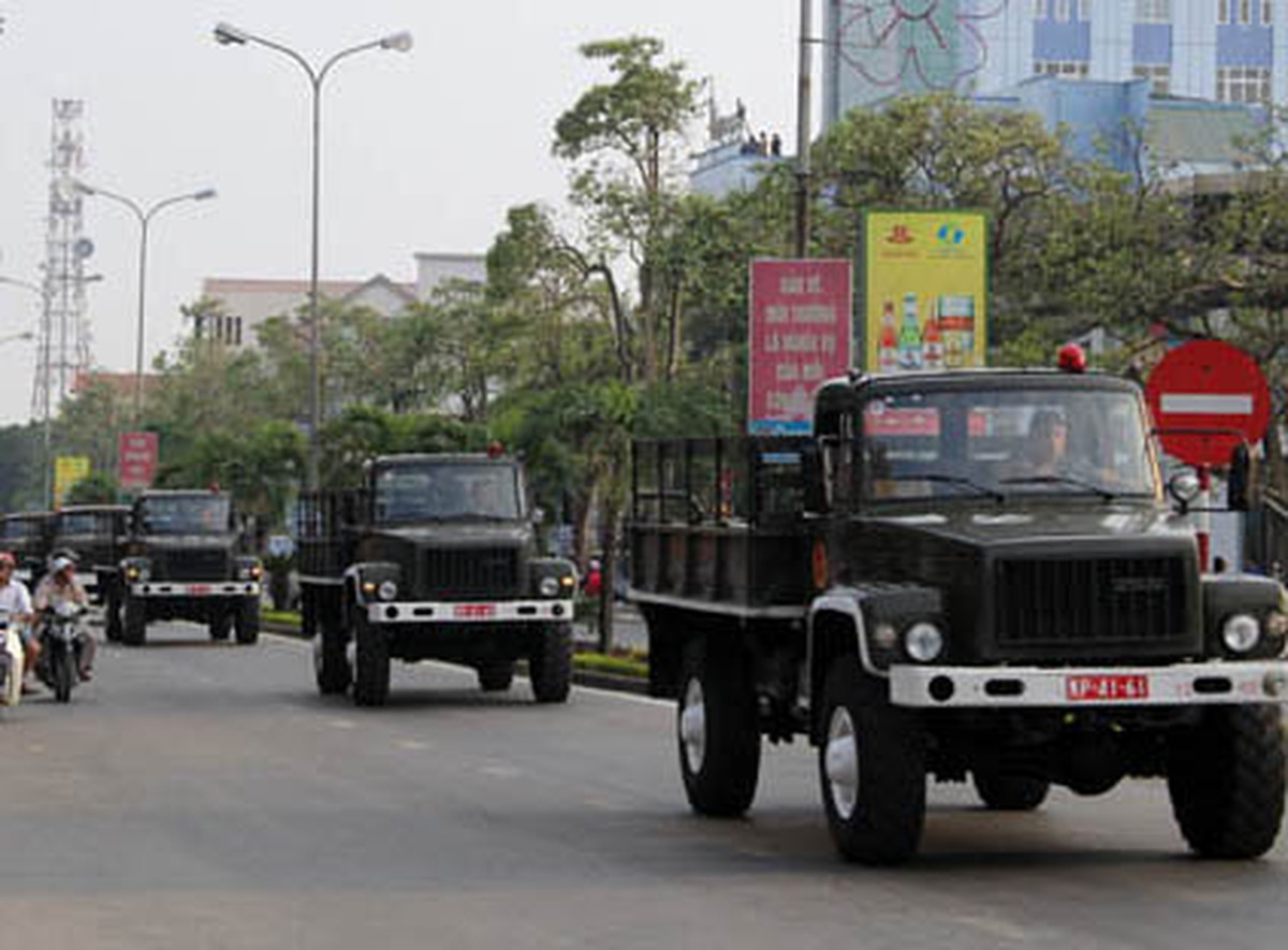 Hình ảnh đoàn linh xa phục vụ lễ tang Đại tướng tại Quảng Bình