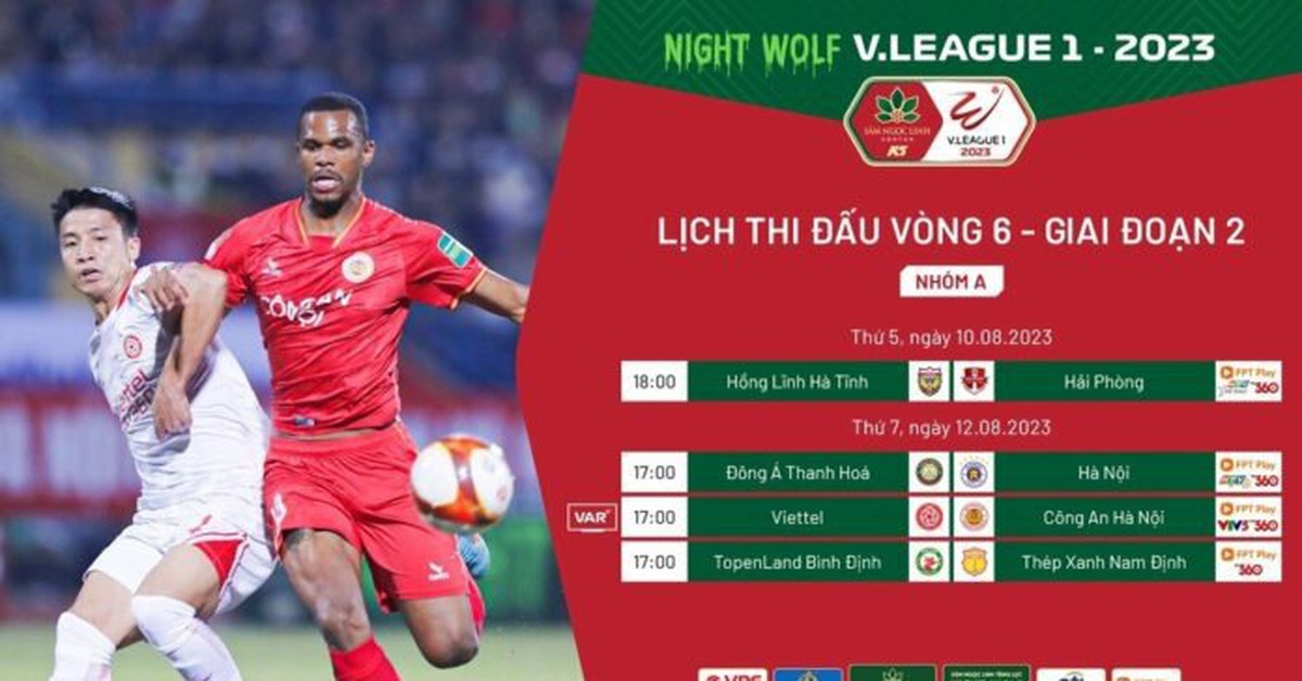 Lịch thi đấu V-League 2023 giai đoạn 2 hôm nay