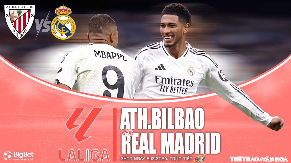 Nhận định, soi tỷ lệ Athletic Bilbao vs Real Madrid 3h hôm nay 5/12 ...