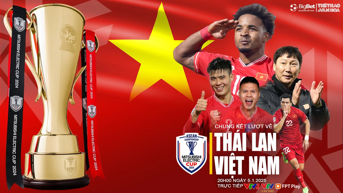 Link xem VTV5 VTV6 trực tiếp bóng đá AFF Cup 2024 hôm nay ngày 5/1