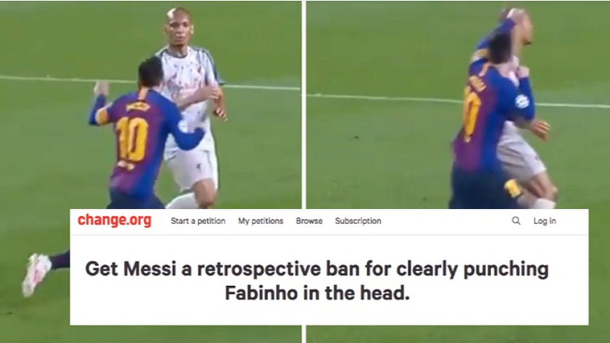 CĐV Liverpool muốn Messi bị trừng phạt vì đấm Fabinho, fan Barca cũng ...